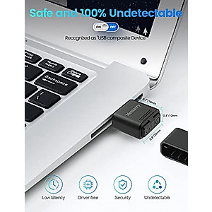 Meatanty USB Mouse Jiggler Tiny Undetectable Mouse Mover with Separate Mode and ON/OFF Buttons,Digital Display and Protective Cover,Supports Multi-Track,Driver-Free,Plug-and-Play Keeps PC Awake(2 Pcs)