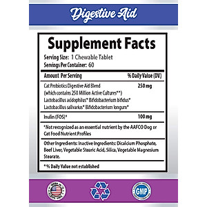 PET SUPPLEMENTS Meat Digestive Enzyme - CAT PROBIOTICS - Immune Support - Savory Beef Flavor - Natural Formula - cat probiotics Daily - 2 Bottles (120 Treats)