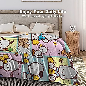 Ladycute P0ch-acc0 Flannel Throw Blanket Cozy Plush Prevent Pilling Warm for Bed Living Room Couch Sofa Chair Travel 40x50