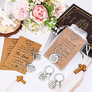 Siifert 50 Set Christian Cross Keychains Bulk Bible Verse Religious Prayer Gifts Keychain for Women Men(Round Style)