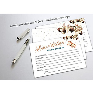 Little Bear Advice And Wishes Cards For The Dad-To-Be, Baby Advice Cards For New Dad, Baby Shower Party Game,Decorations Party Supply，25 Cards(bb012-JYK 004)