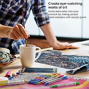 Arteza Acrylic Pad, Pack of 2, Black, 6 x 6 Inches, 246-lb Paper, 16 Sheets Each, Art Supplies for Acrylic Painting, Oil Painting, & Drawing