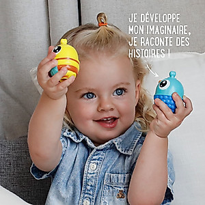 Lalaboom My First Step-by-Step Developmental Sensory 21 Piece Character Bead Activity Set – Pop, Twist, Mix, and Stack— Montessori Method STEM Focus – Dishwasher Safe - Ages 10 Months+ - BL220