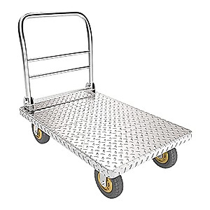 Generic Platform Hand Truck Steel Platform Truck with Foldable Handle Easy Storage Rolling Flatbed Cart for Home Office Warehouse Moving Hand Truck Foldable (Size : 90 Nylon)