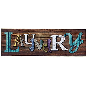 Abeigoi Laundry Room Rug Runner 2X6Ft Long Laundry Mat for Floor Thin Wood Printed Farmhouse Kitchen Mat for Floor Nonslip Washable Rug Washhouse Sink Mat Fun Room Mat for Laundry Decor