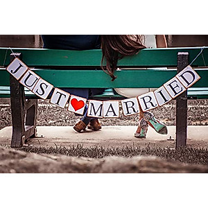 Honbay Just Married Wedding Banner Wedding Decorations Romantic Wedding Photo Props