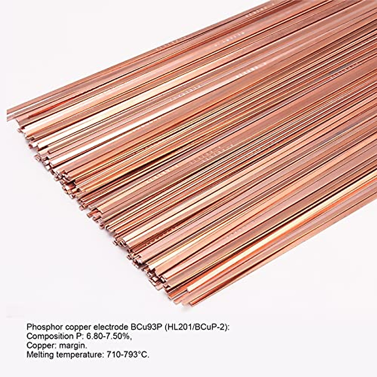 HIMNA PETTR Brass Welding Rod, Phosphorus Copper Electrode Welder Wire, Brass Welding Brazing Rods Have Good Fluidity and Can Flow into Joints with Small Gaps.