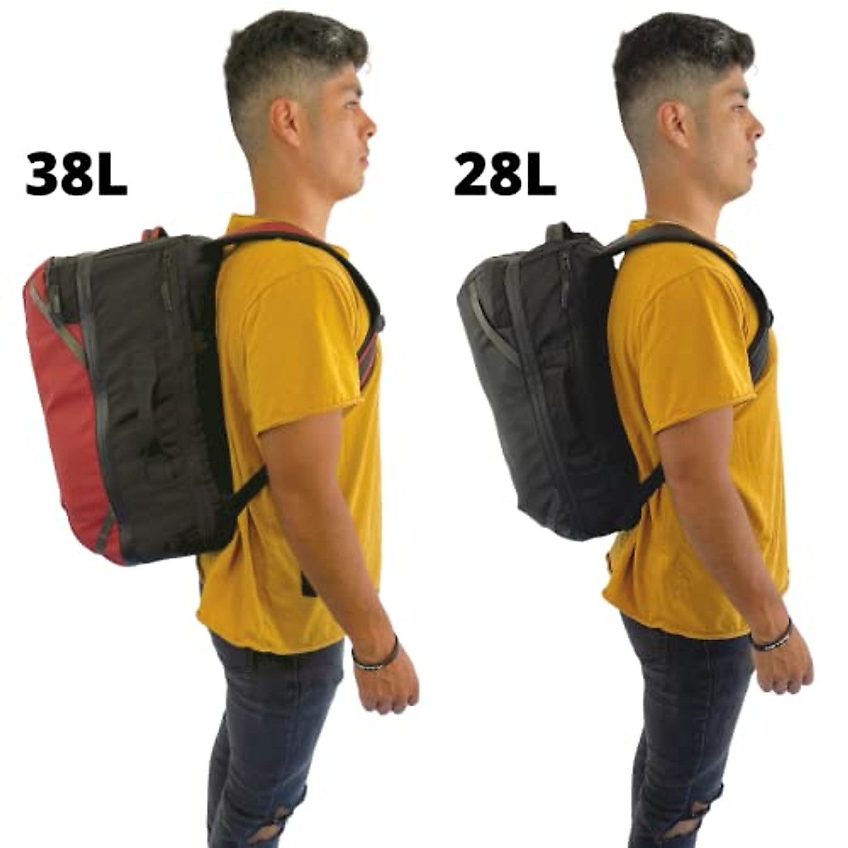 COR Surf Travel Backpack | Flight Approved Carry On Laptop Backpack with Secret Passport Pockets | The Island Hopper (38L, Lava Red)