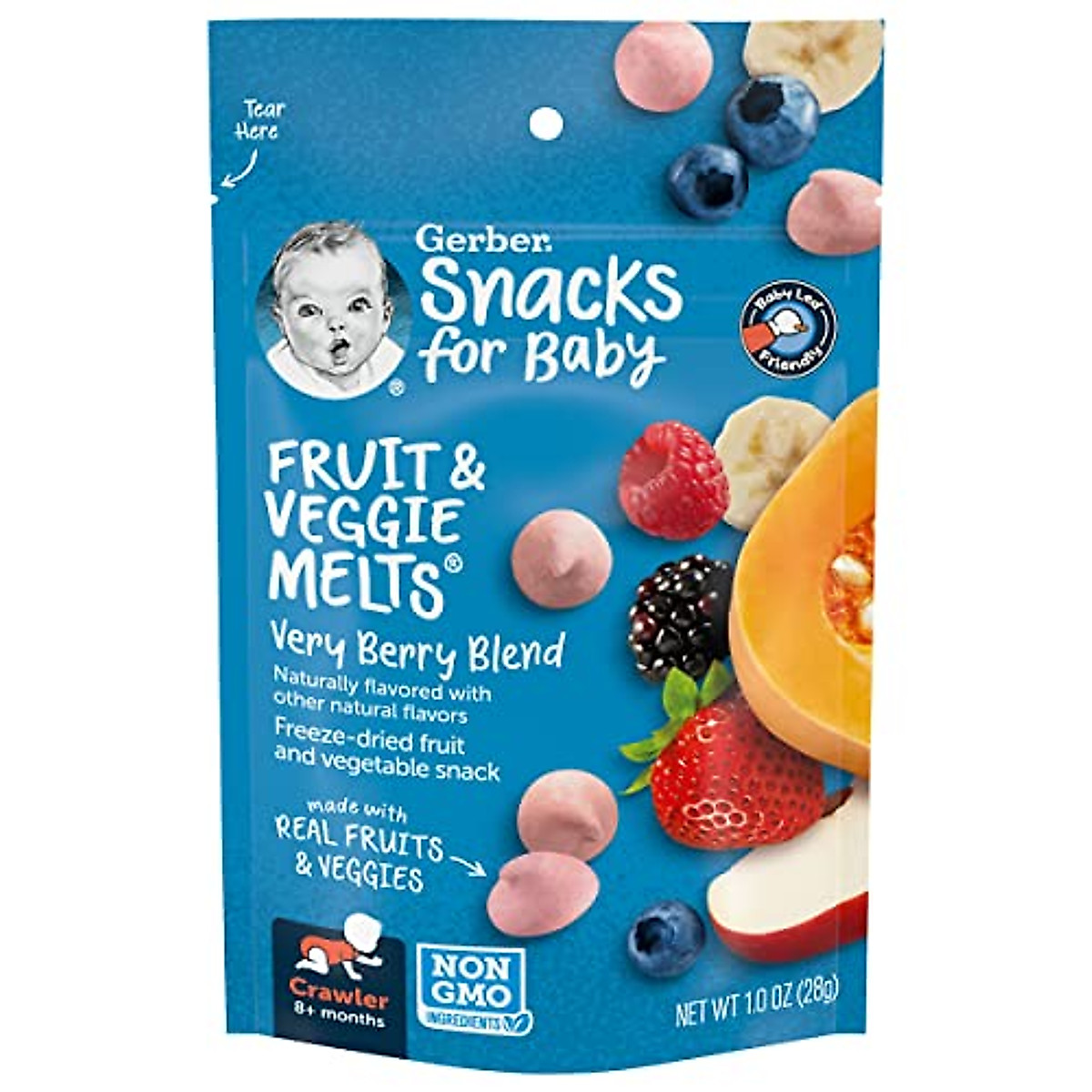 Gerber Snacks for Baby Fruit & Veggie Melts, Very Berry Blend, 1 Ounce (Pack of 7)