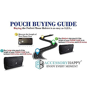 AH Military Grade Canvas Horizontal Men Cell Phone Belt Holder for iPhone 11 12 X Max iPhone 6s 6 Plus 7 Plus 8 Plus Rugged Clip Nylon Phone Belt Pouch Cell iPhone Holster with Belt Loop Fits Otterbox