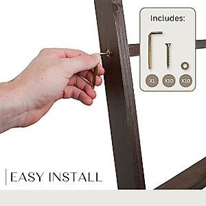 EKNAH 5+ Blanket Wood Ladder Rack - Living Room Decor Storage for Quilts, Comforters, Throws