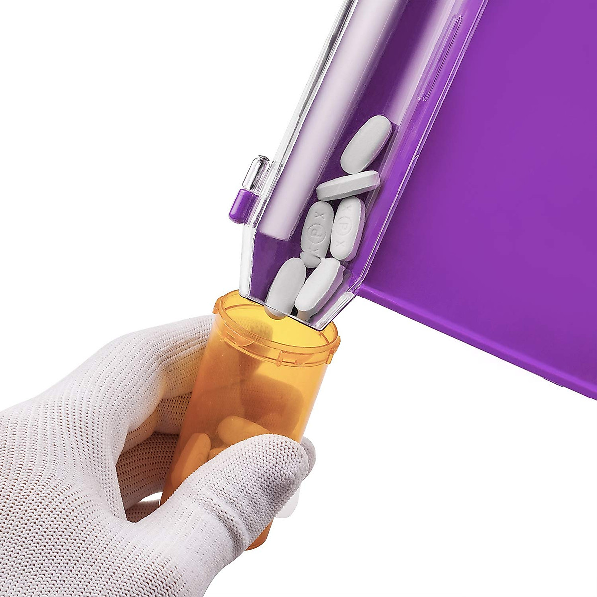 Right Hand Pill Counting Tray with Spatula (Purple)