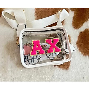 La Sorella White Clear Stadium Approved Bag, Clear Stadium Bag, Festival Bag, Clear Crossbody Bag, Customizable Clear Bag,Concert and Stadium Bag (White)