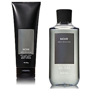 Bath and Body Works Men's Collection Ultra Shea Body Cream & 2 in 1 Hair and Body Wash NOIR.
