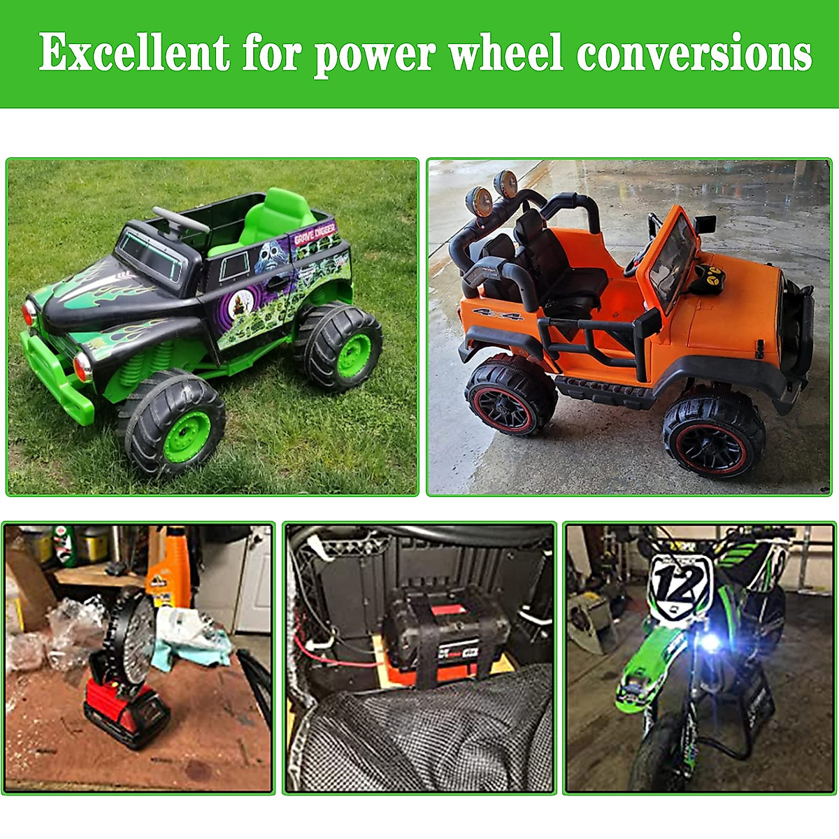 M18 Battery Adapter with 12 AWG Wire Kit M18 Power Wheels Adapter for Milwaukee Power Wheels Adapter (2)