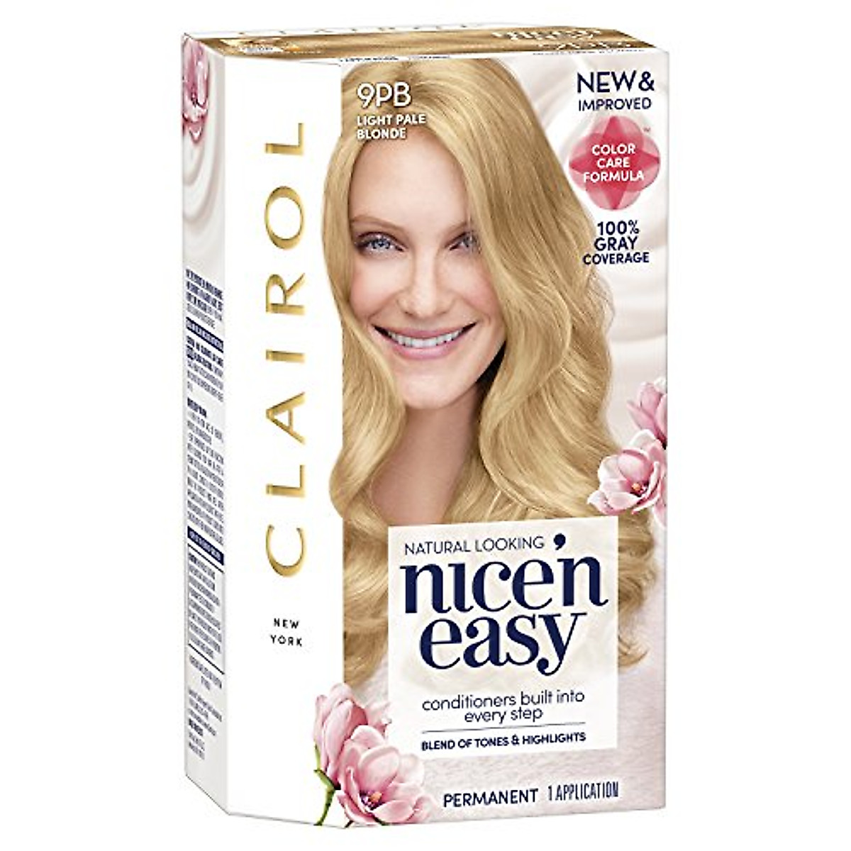 Clairol Nice'n Easy Permanent Hair Dye, 9PB Light Pale Blonde Hair Color, 1 Count