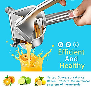 Lemon Squeezer Juicer Stainless Steel - Lime Citrus Orange Squeezer Juicer- Juicer Hand Press - Manual Juicer - Professional Fruit Juicer - Premium Quality Heavy Duty - Easy to Clean (Juicer+1+50)