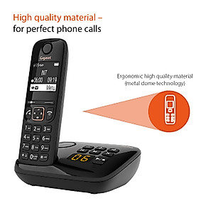 Gigaset A694A Expandable Cordless Phone - answering Machine - Caller ID - high Contrast Display - Brilliant Voice Quality HSP - Long Standby time 180 Hours - Made in Germany, Black