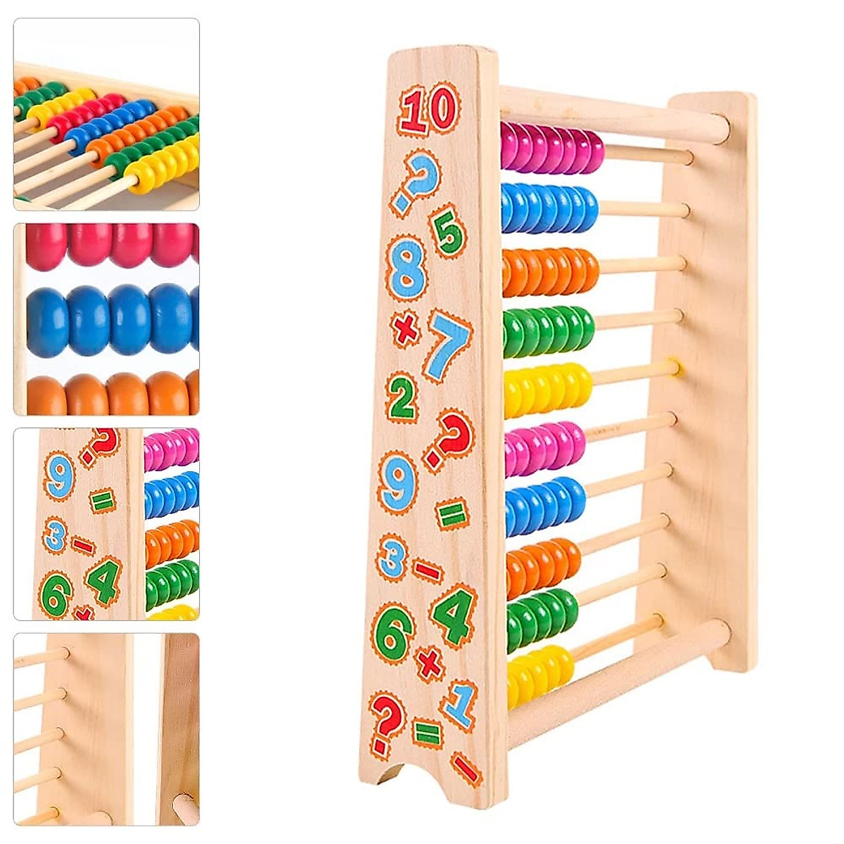 Tvoip Wooden Abacus for Kids Math with 100 Beads and 100 Counting Sticks Educational Math Games Preschool Learning Toys Learning Number Abacus for Toddler, Mathematics Toy Beads Game