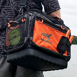 KastKing Fishing Gear & Tackle Bags - Saltwater Resistant Fishing Bags - Fishing Tackle Storage Bags,Medium-Hoss(Without Trays,15x11x10.25 Inches),Orange