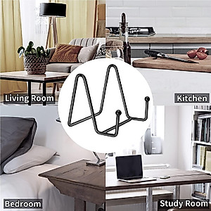 Kruodop 3 Pack Plate Stands for Display, 4 Inch Plate Holder Display Stand, Metal Frame Holder Stands for Book, Pictures, Photo Easel, Tabletop Art