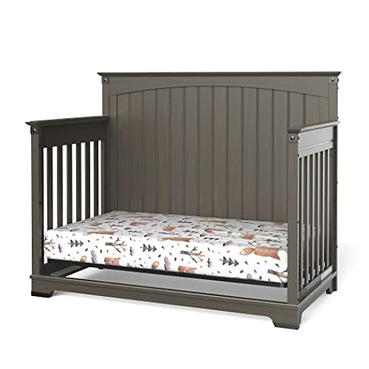 Child Craft Redmond 3-Piece Baby Nursery Set with 4-in-1 Convertible Crib, 3-Drawer Dresser, and 4-Drawer Chest, Dapper Gray