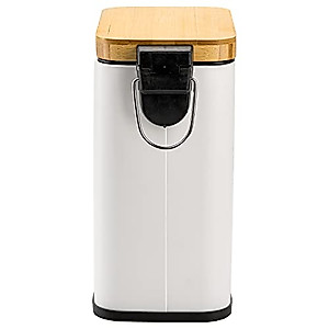 Peohud 1.3 Gallon Trash Can, Garbage Can with Soft Closing Lid, Hands-Free Step Can Wastebasket, Trash Can with Foot Pedal for Home Bedroom Kitchen Office