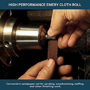 Benchmark Abrasives 1” X 150’ Shop Roll Emery Cloth Sandpaper Roll, Aluminum Oxide Sand Paper for Wood Furniture, Metal Polishing, Sanding, Automotive, Plumbing, Finishing - 180 Grit