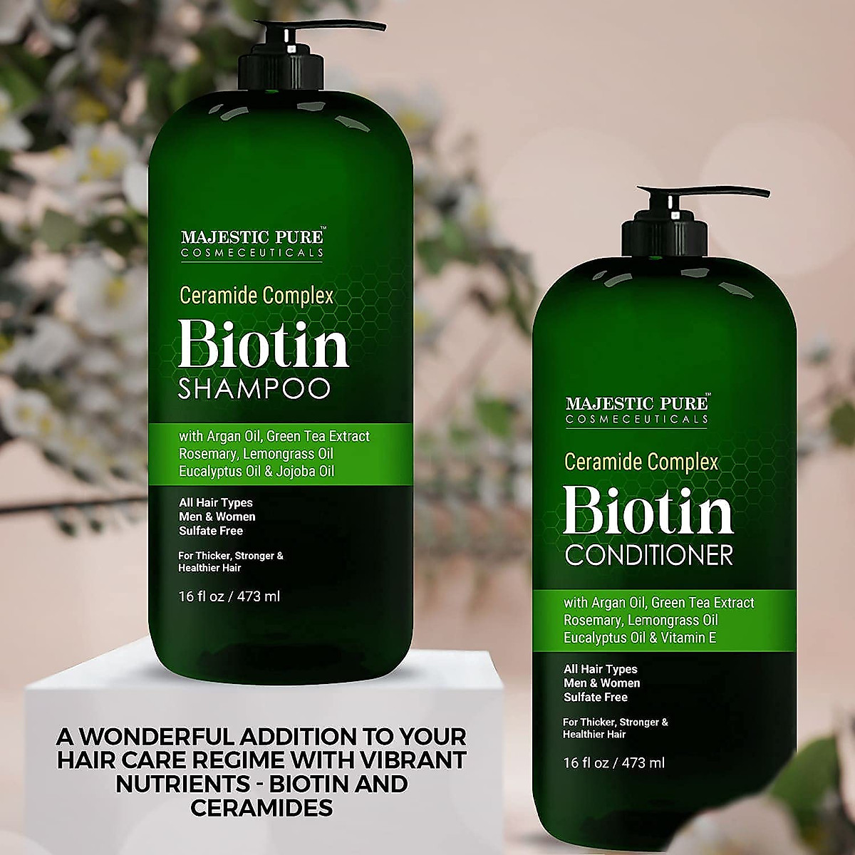 Majestic Pure Jamaican Black Castor Oil (16 oz) and Ceramide Complex Shampoo & Conditioner Set (16 oz x 2) Bundle