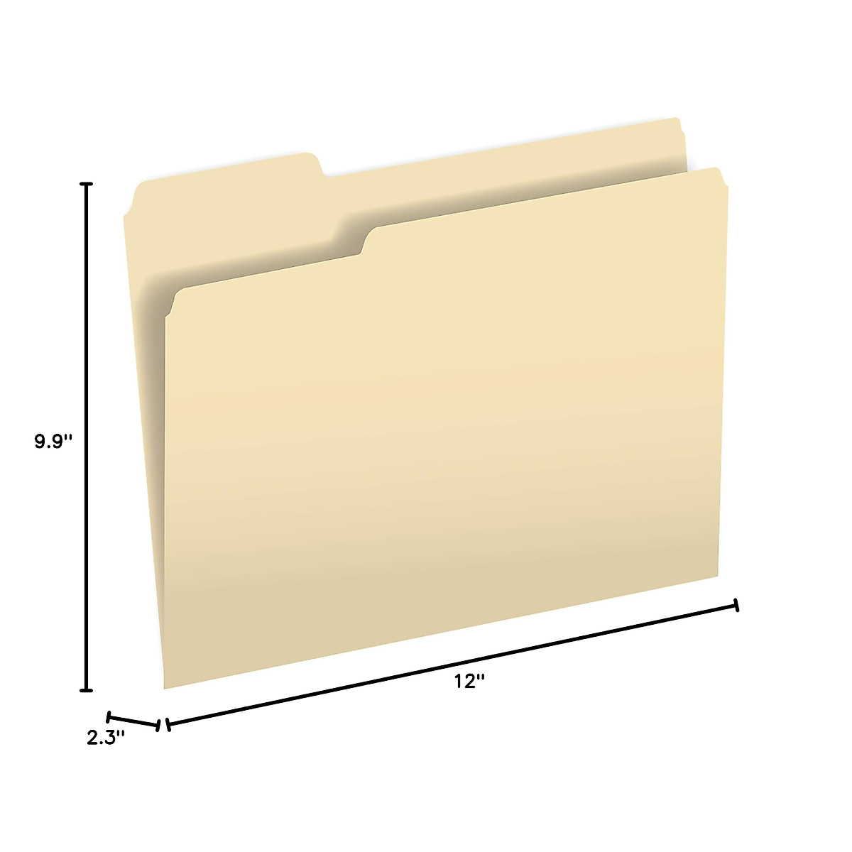 The File King 1/3-Cut Top Tab Manila File Folder - Letter Size | Box of 100 | Made in America | Assorted Tab Positions | 11-Point Fiber | Organize Home & Office Papers