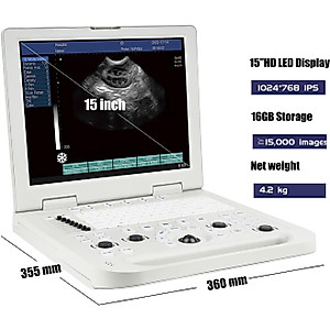 JZRYL Portable Vet/Veterinary B-Ultrasound Scanner with 3.5Mhz Convex Probe for Horse,Goat,Cow,Sheep and Pig use (3.5 MHz Convex Probe)
