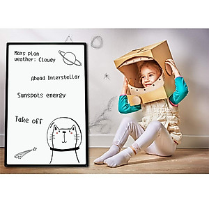 JILoffice Magnetic Whiteboard/White Board, Dry Erase Board 36 x 24 Inch, Black Aluminum Frame Wall Mounted Board for Office Home and School