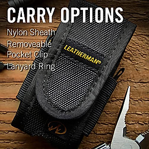 LEATHERMAN, Sidekick Pocket Size Multitool with Spring-Action Pliers and Saw, Stainless Steel with Nylon Sheath