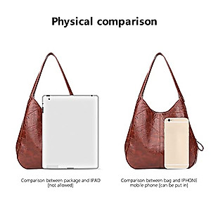 Idoravan Vintage Leather Shoulder Bag for Women Purse Handbag with Back Zipper Pocket Large (Coffee)