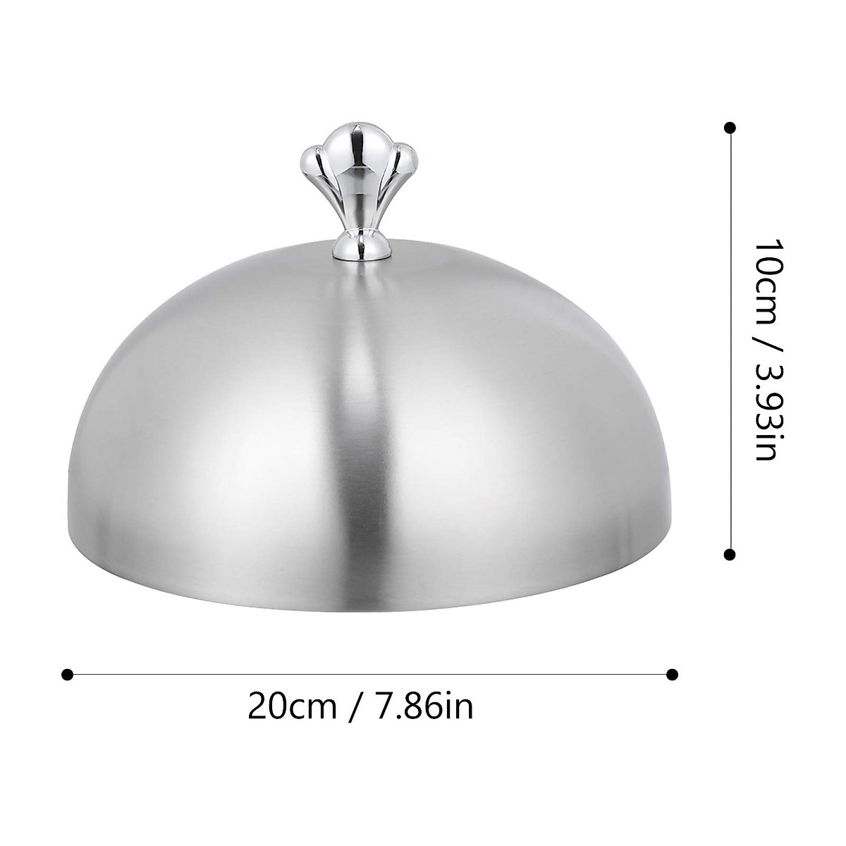 Cabilock Stainless Steel Restaurant Cloche Serving Dish Food Cover Dome Plate Covers for Steak Cake Appetizer Plate to Keep Food Warm (7.86x3.93 inch)