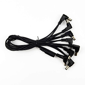 pigtone 1 to 8 Way Daisy Chain Cable Guitar Effect Pedal Power Supply Splitter Cable Adapter Power Cable Black