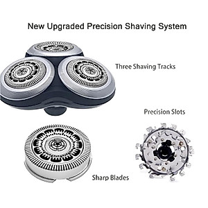 Sh90 Replacement Heads Compatible with Philips Norelco Series 9000 Replacement Blades for Philips Norelco 9000 Replacement Heads for Electric Shaver Series 9000(S9xxx) 8000(S8xxx),3Pcs & Brush
