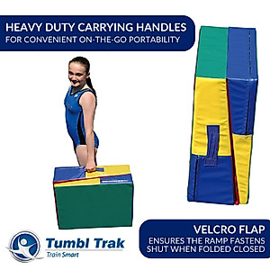 Tumbl Trak Folding Mini Ramp, Primary Rainbow, 4 ft x 18 in x 8 in