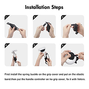 AMVR Touch Controller Grip Cover, for Meta/Oculus Quest, Quest 2 or Rift S Accessories,with Anti-Throw Straps and Handle Protective Sleeve,Made of Premium Material, Comfortable Feel, Easy Installation