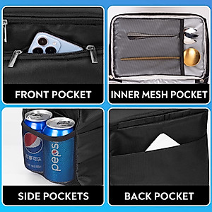 Insulated Lunch Bag with 2 Pcs Ice Packs for Lunch Bags – Waterproof Leakproof Lunch Bag for Women and Man – Heavy Duty Polyester Meal Prep Lunch Box for Adults with Adjustable Shoulder Strap