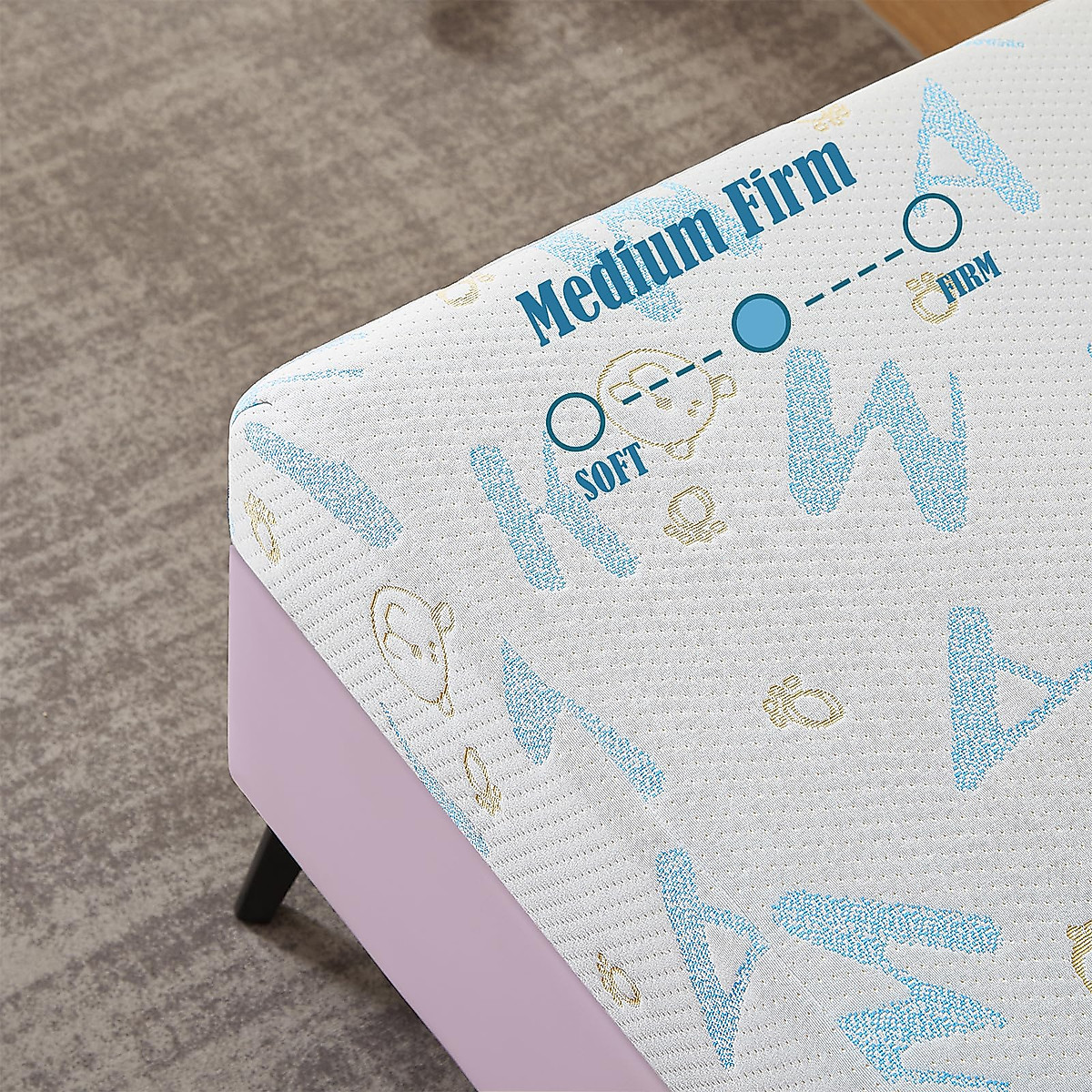 VIPKOE Gel Memory Foam Mattress, Twin XL, 6 Inch Alphabet Bed Mattress, Medium Firm Feel Mattress,Breathable & Cool Sleep Spine Pressure Relief Bed in a Box CertiPUR-US Certified