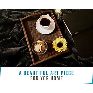 Farmhouse Wood Serving Trays Set of 3 - Stained Wood Brown | Stylish and Functional Platters for Exquisite Food Presentation | Rustic and Durable Kitchen Accessories