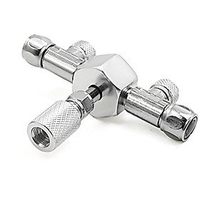 uxcell Silver Tone Metal 2 Way Splitter Regulator Valve for Aquarium Plant CO2 Tank