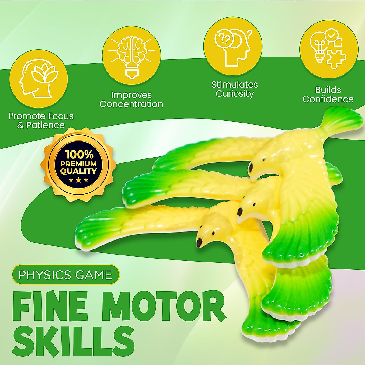 SENSORY4U Balancing Bird Set - One Dozen Party Pack Balance Birds - School Treasure Box or Party Favors Gifts for Kids - Physics Game Fine Motor Skills Toys.