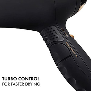 Hot Tools Pro Artist Black Gold 2100 Turbo Ceramic + Ionic Hair Dryer | Fast Dry, Lightweight