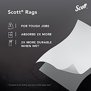 Scott Rags In A Box (75260), White, 200 Shop Towels / Box, 8 Boxes / Case