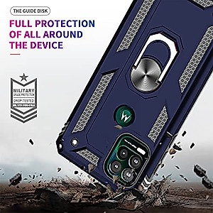 Moto G Stylus 5G Case, Motorola G Stylus 5G Case with [2 Pack] Tempered Glass Screen Protector, LeYi [Military Grade] Protective Phone Case Cover with Kickstand Ring for Motorola G Stylus 5G, Blue