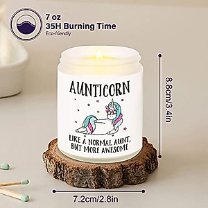 Aunt Gifts - Unique Candle Gifts for Aunt, Aunt Birthday Gifts from Niece Nephew, Mothers Day Funny Aunt Gifts, Best Auntie Aunticorn Unicorn Scented Candles Present