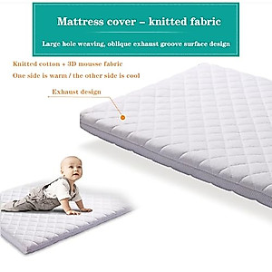 Queen Mattress Topper, 2In Natural Coir Mattress, Completely Double-Sided Splicing Mattress, Medium to Hard, Removable and Washable(45.6 * 24in)