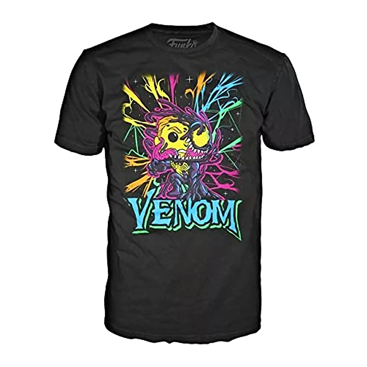Black Light Venom (Eddie Brock) Funko Pop &Tee Size Large